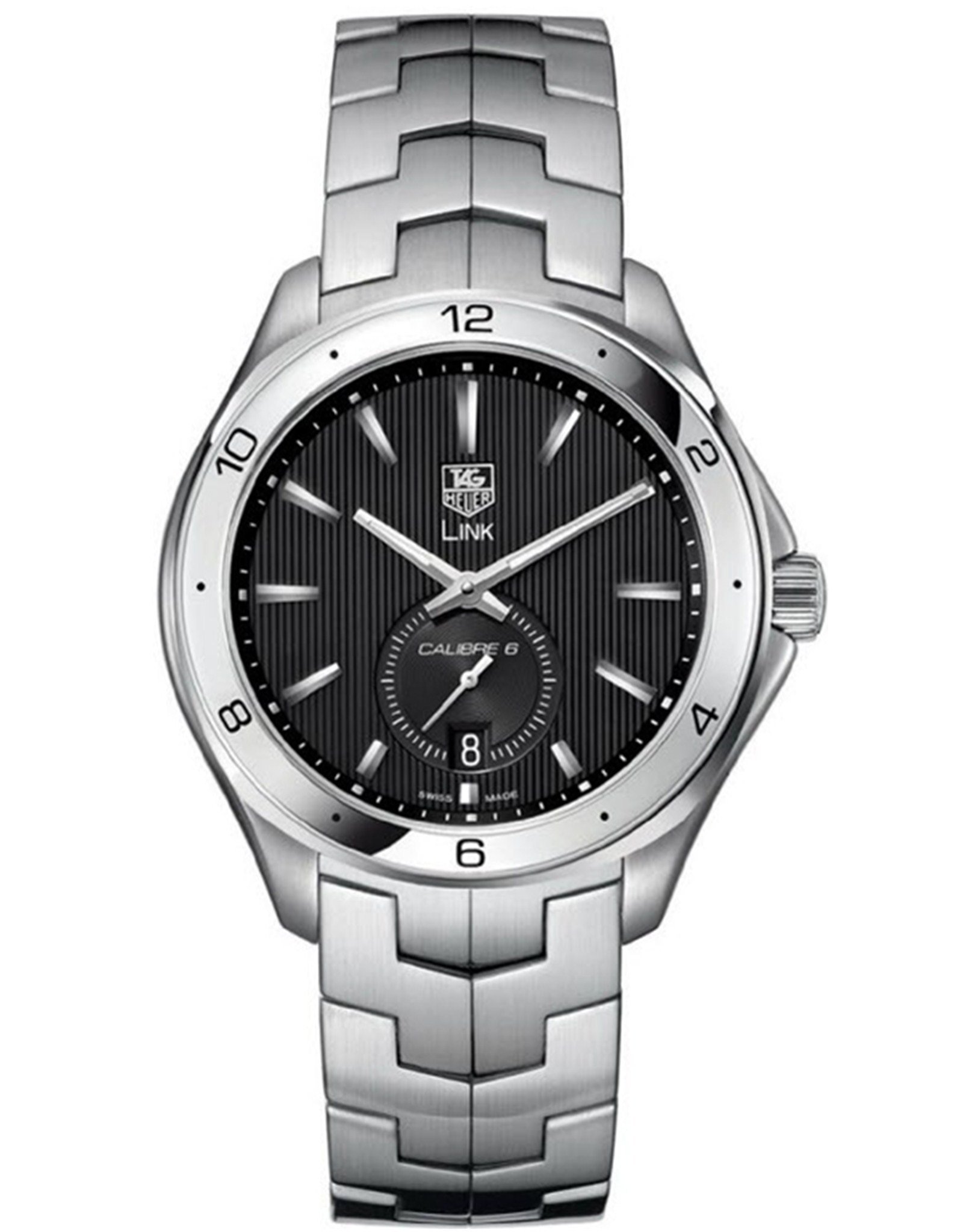 Réplica Etiqueta Heuer Link Esfera Negra Steel Bisel WAT2110.BA0950 ...